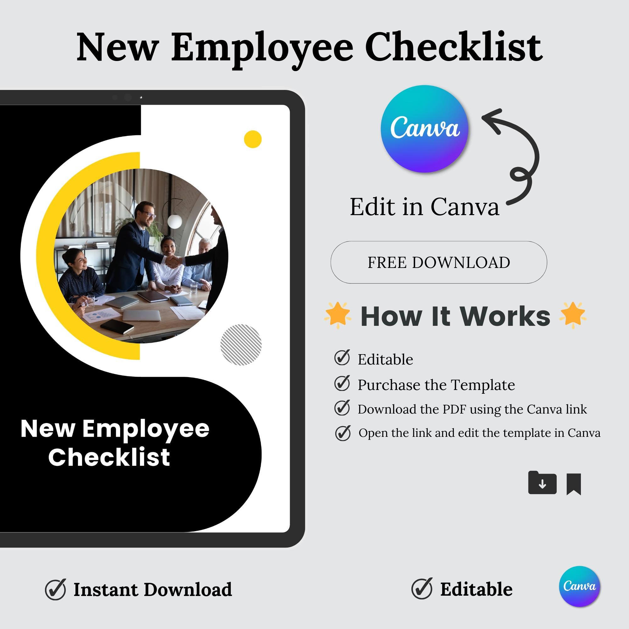 Employee Checklist Template, Employee Training Checklist, Employee ...