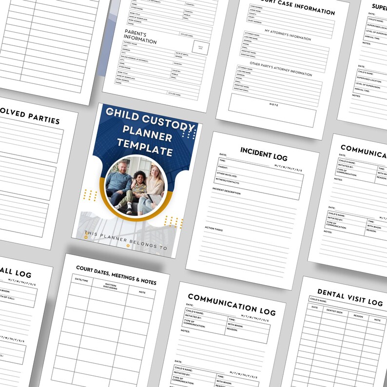 Child Custody Planner, Family Custody Agreement Template, Child Support ...