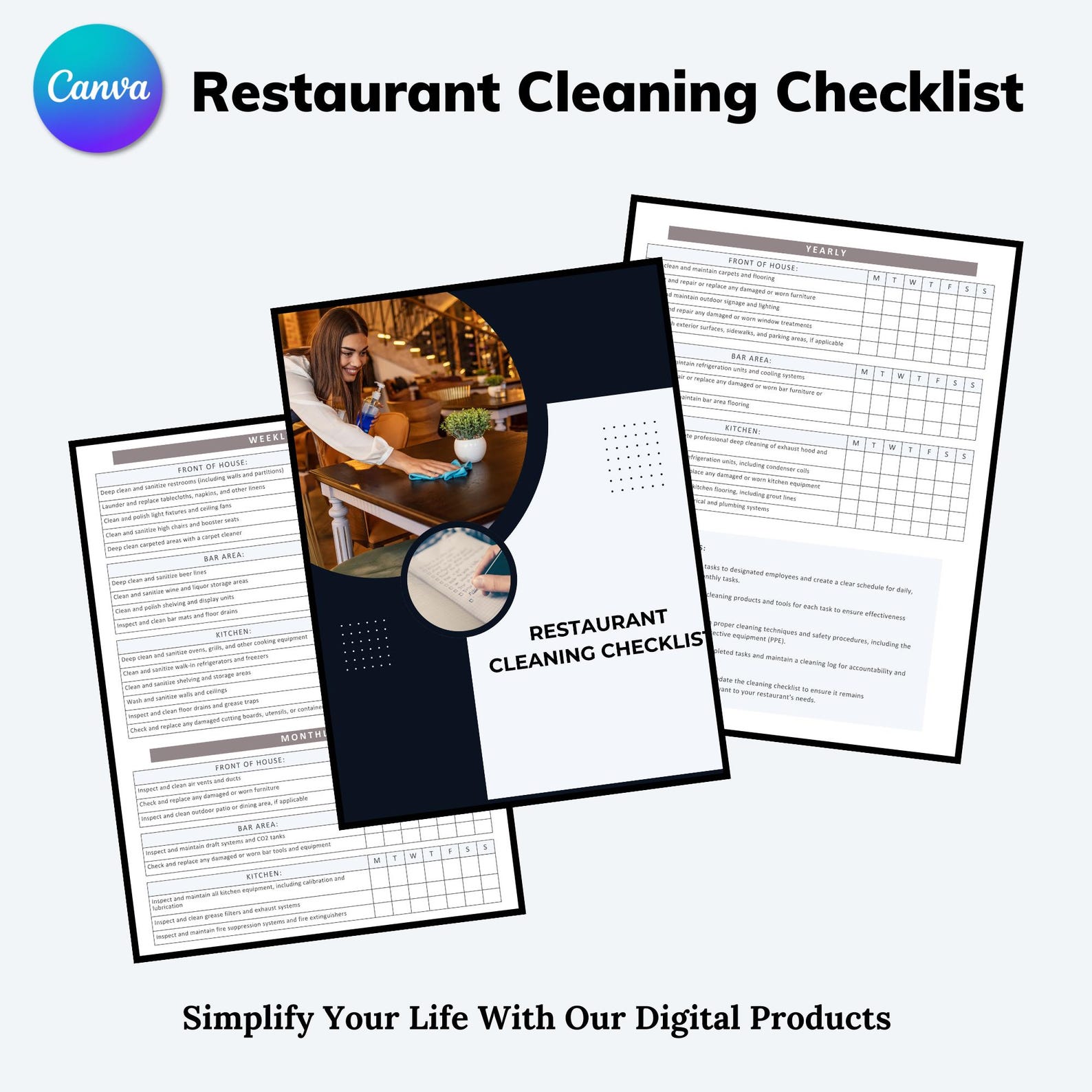 Restaurant Cleaning Checklist, Restaurant Cleaning Schedule Template ...