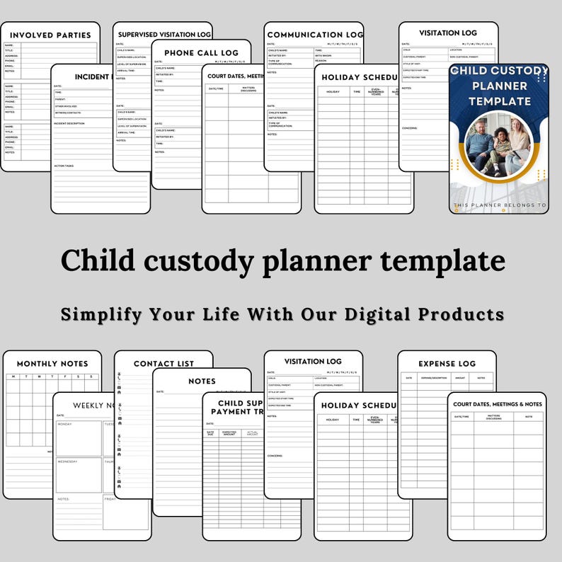 Child Custody Planner, Family Custody Agreement Template, Child Support ...