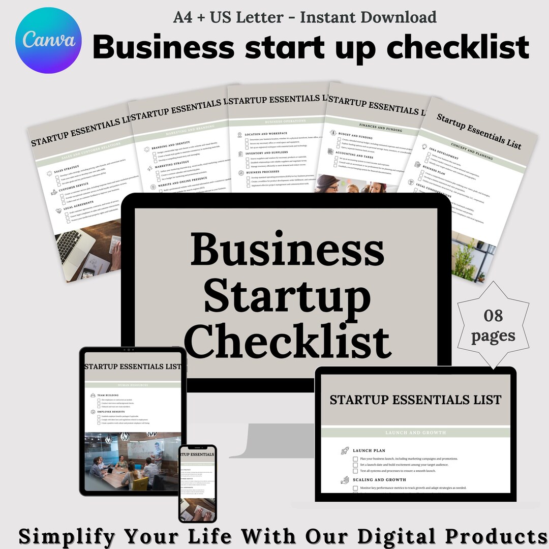 Business Startup Checklist, Business Proposal Templates, Online ...