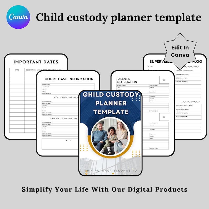Child Custody Planner, Family Custody Agreement Template, Child Support ...