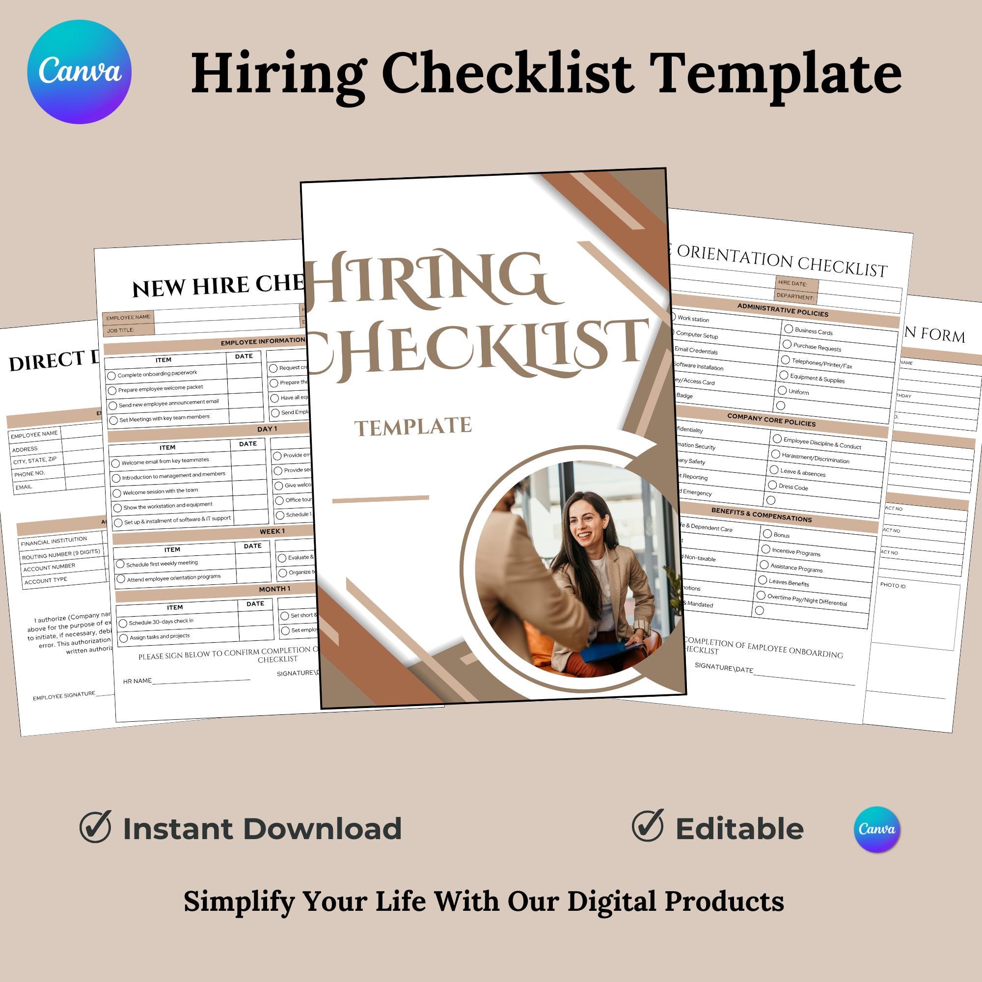 Hiring Checklist Template, Client Onboarding Proposal Template, Simple ...