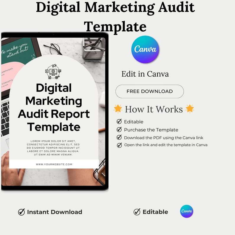 Digital Marketing Template, Audit Report Template, Email Marketing ...