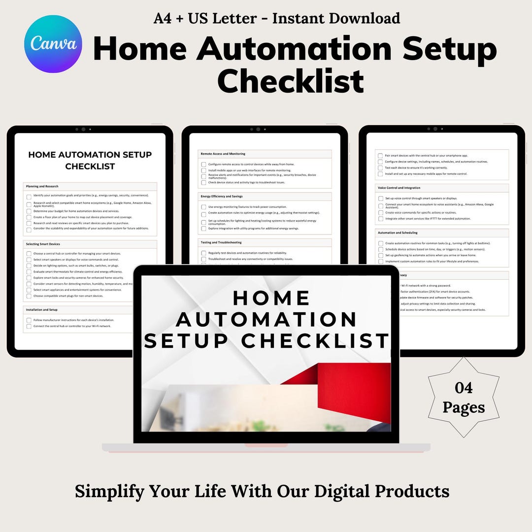 Home Automation Setup Checklist, Smart Devices Installation Guide ...