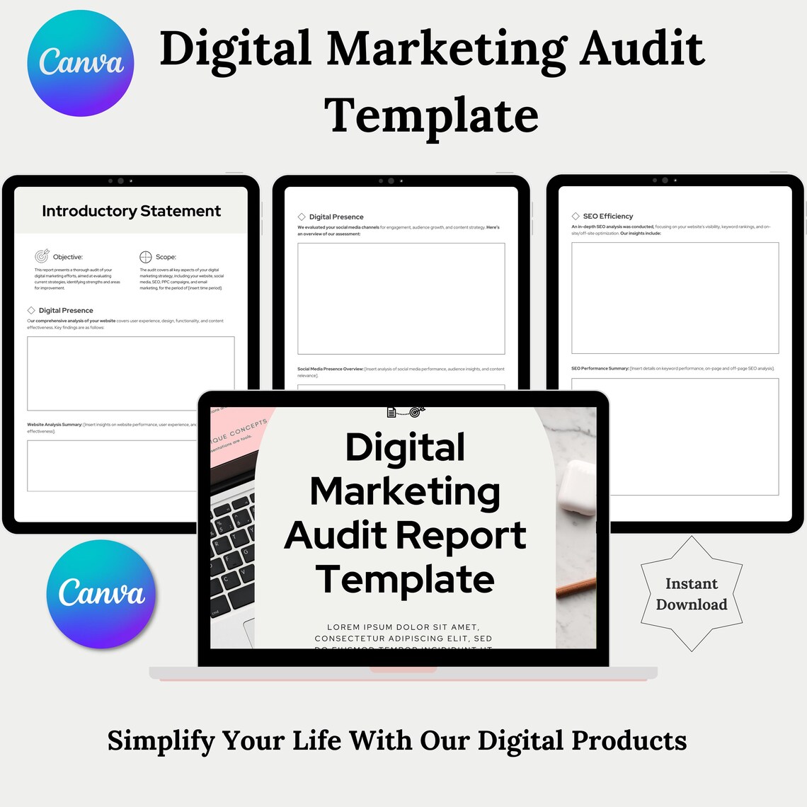 Digital Marketing Template, Audit Report Template, Email Marketing ...