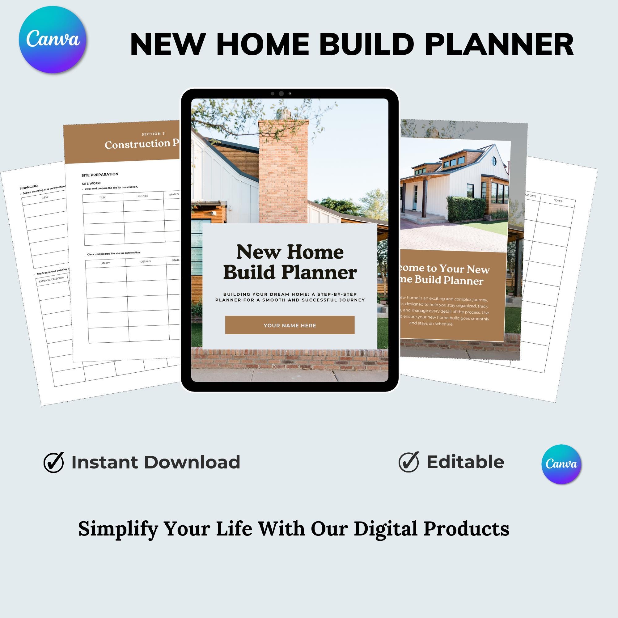 Home Build Planner, New Home Build Planner, Building Project Organizer, Home Construction ...