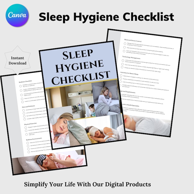 Sleep Hygiene Checklist, Mental Health Consultant Template, Stress ...