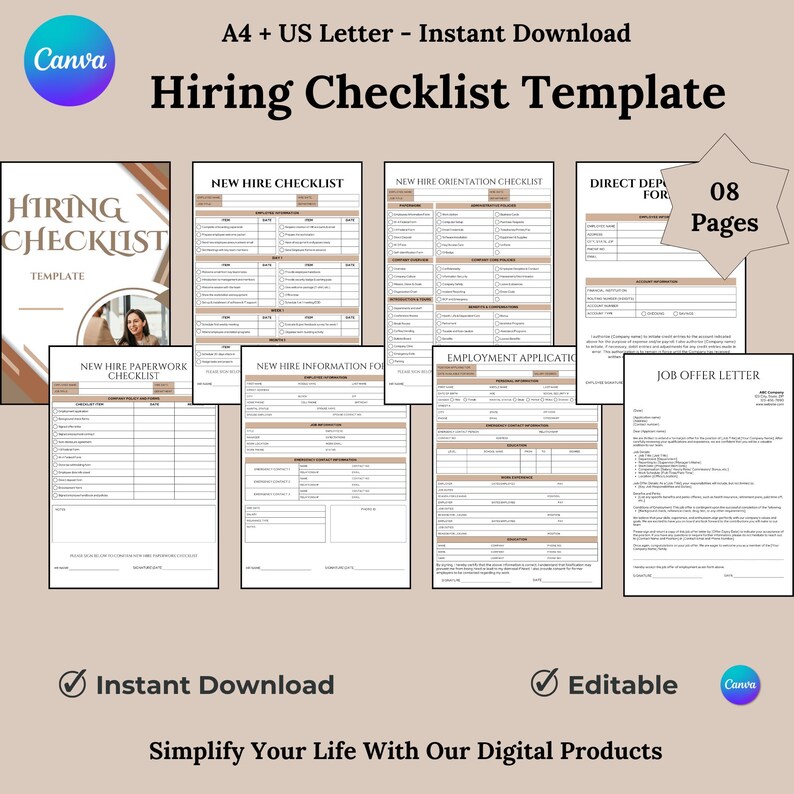 Hiring Checklist Template, Client Onboarding Proposal Template, Simple ...