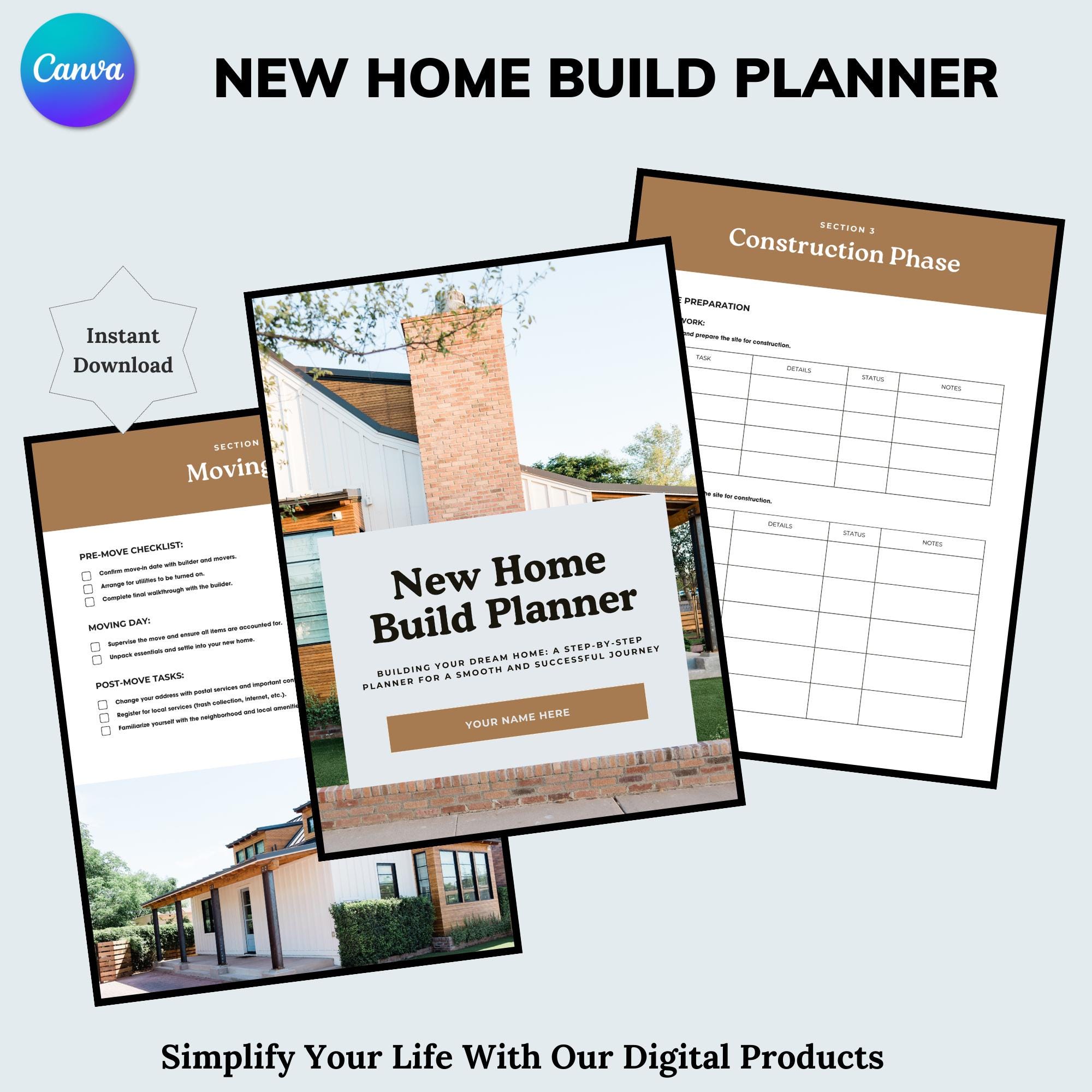 Home Build Planner, New Home Build Planner, Building Project Organizer ...
