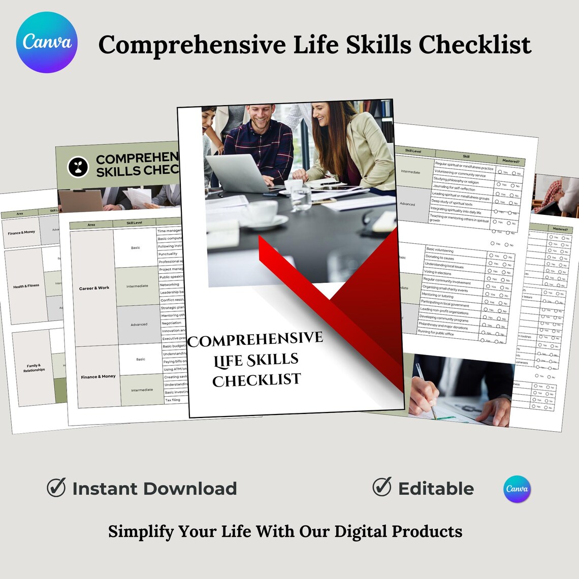 Life Lessons Routine Chart, Life Skills Checklist, Goal Setting ...