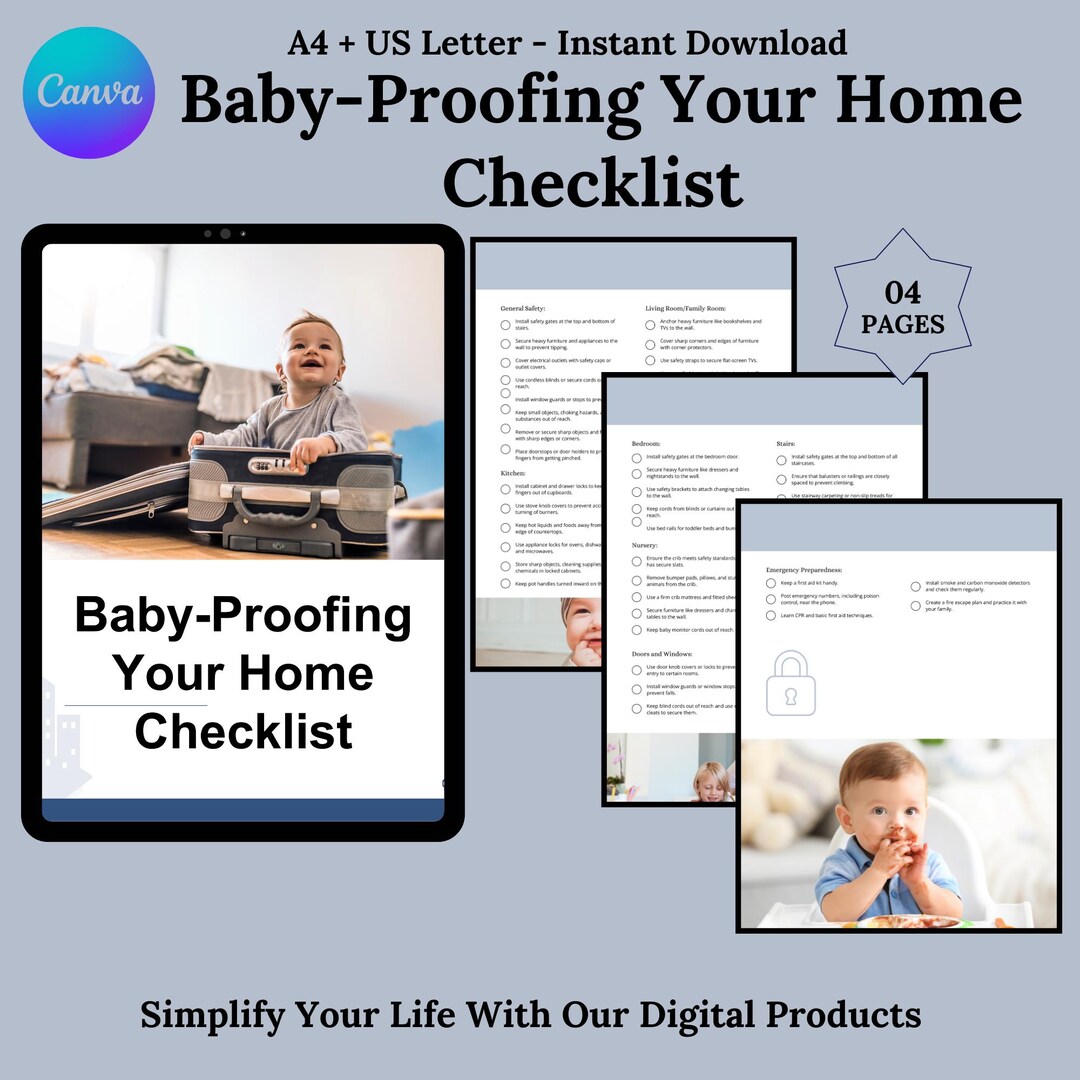 Baby Care Printable Checklist, New Baby Proofing Checklist, Proofing ...