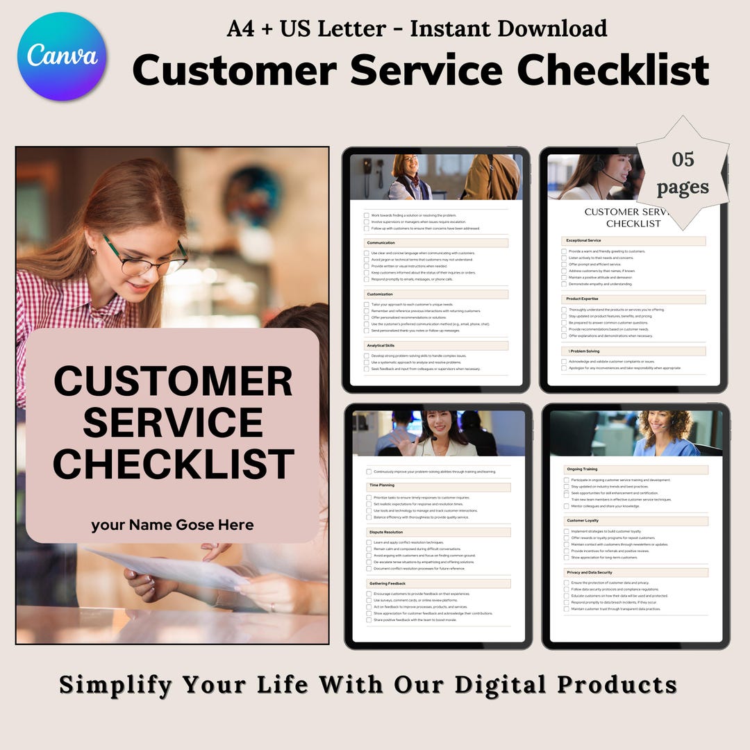Customer Service Template, Customer Communication Skills Checklist ...