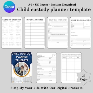 Child Custody Planner, Family Custody Agreement Template, Child Support ...