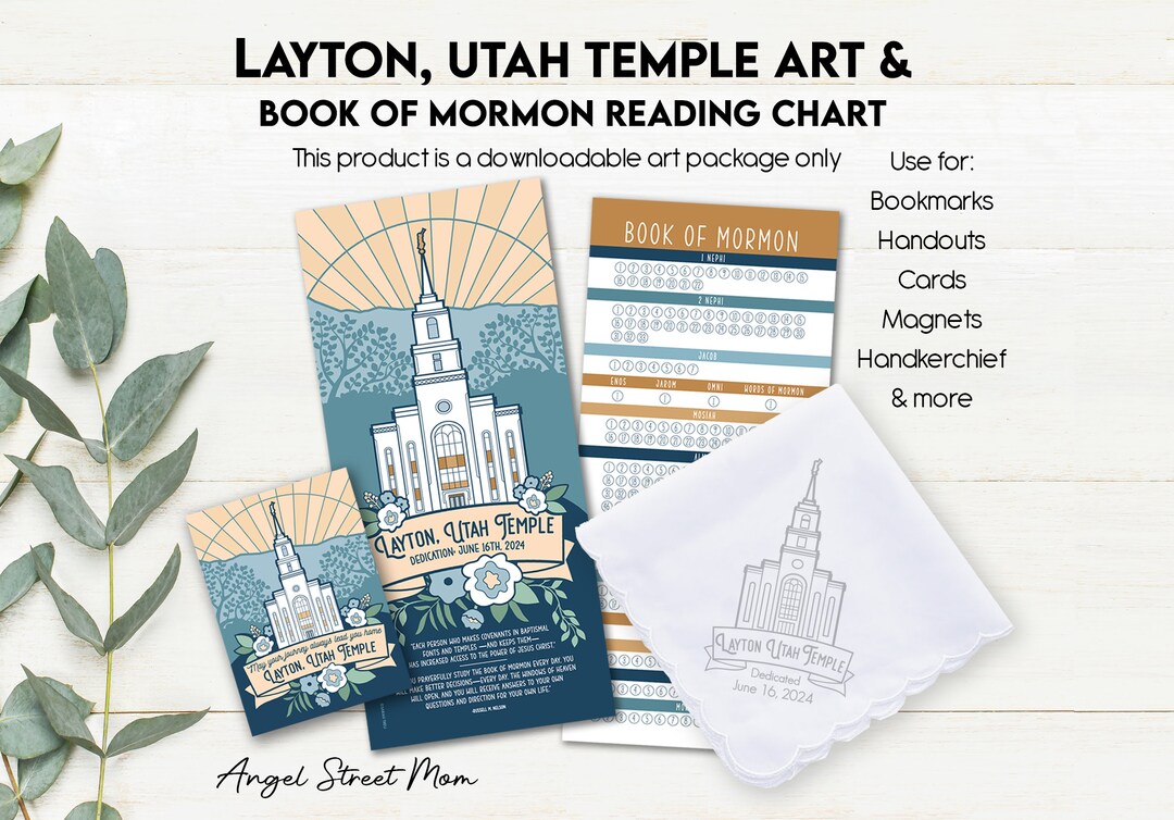 Layton, Utah Temple Art and Book of Mormon Reading Chart - Etsy