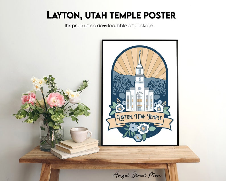 Layton Utah Temple Vignette Poster - Etsy