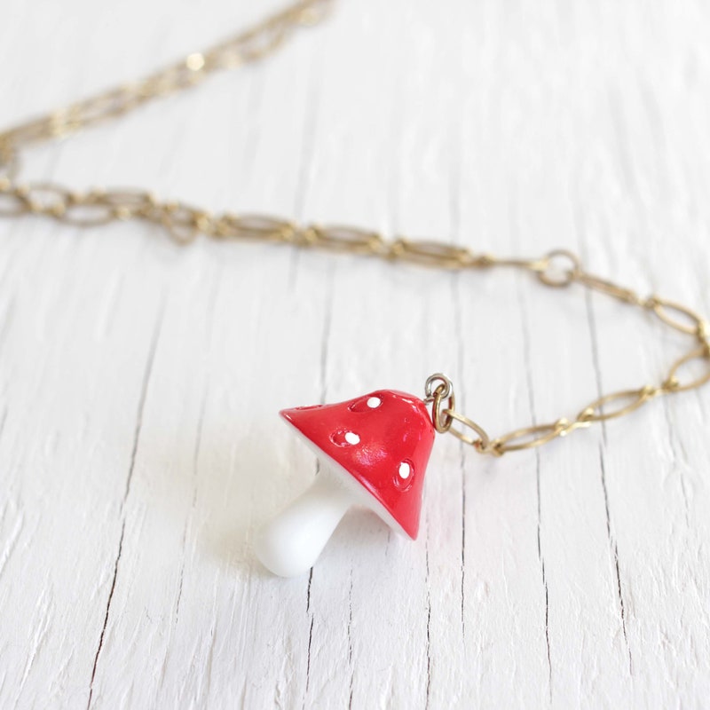 Fairy Toadstool Necklace - Etsy