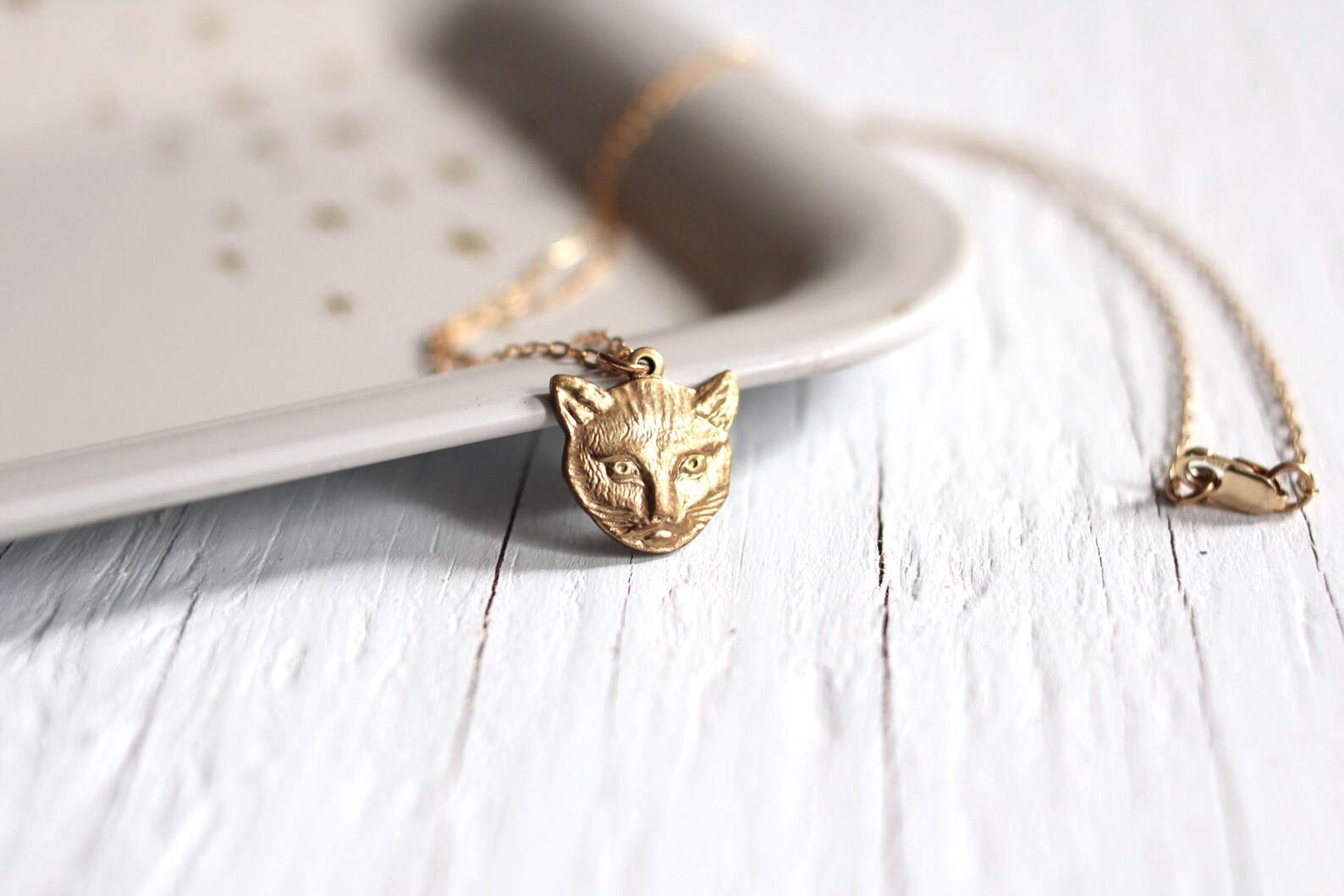 Cat Memorial Necklace | Dainty Cat Necklace | Cat Head Necklace | Gold ...