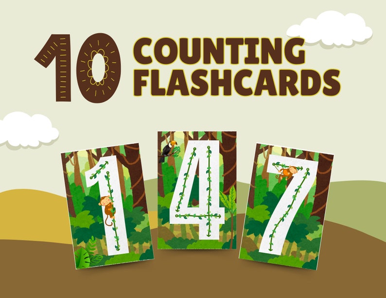 Counting Flash Cards, Printable Preschool Resources, Toddler Early ...