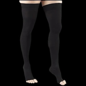 Personalized Thigh High Open Toe Light Compression Stockings Nurse ...