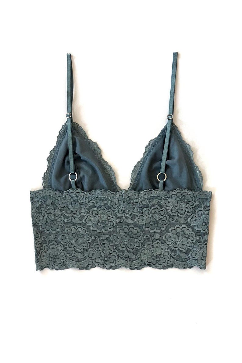 Echo Longline Lace Bralette in Teal / Handmade, Custom Sized, Lace, Bra ...