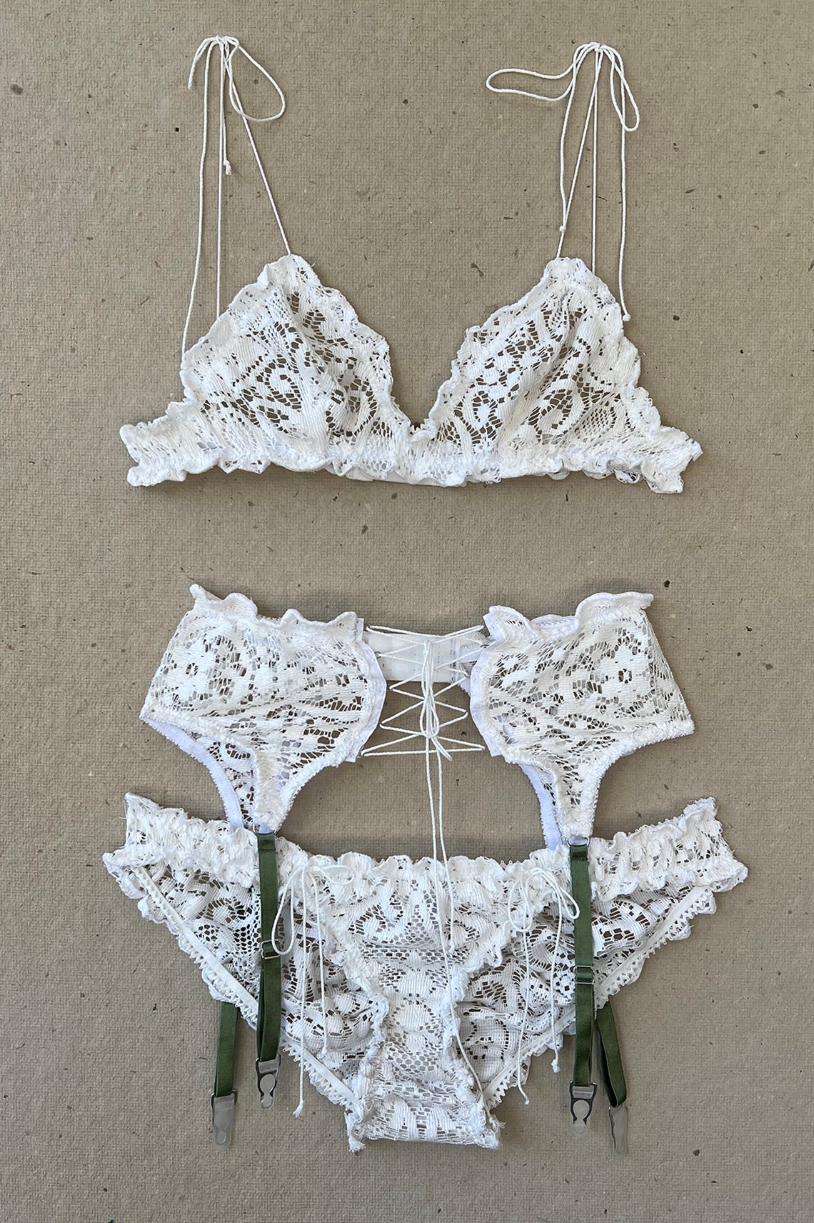 Anaphora Garter Belt in Upcycled Vintage Crochet Lace | Sustainable ...