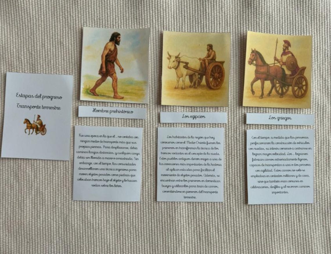 Montessori Nomenclature - Stages of Progress: Land Transportation | 3 ...