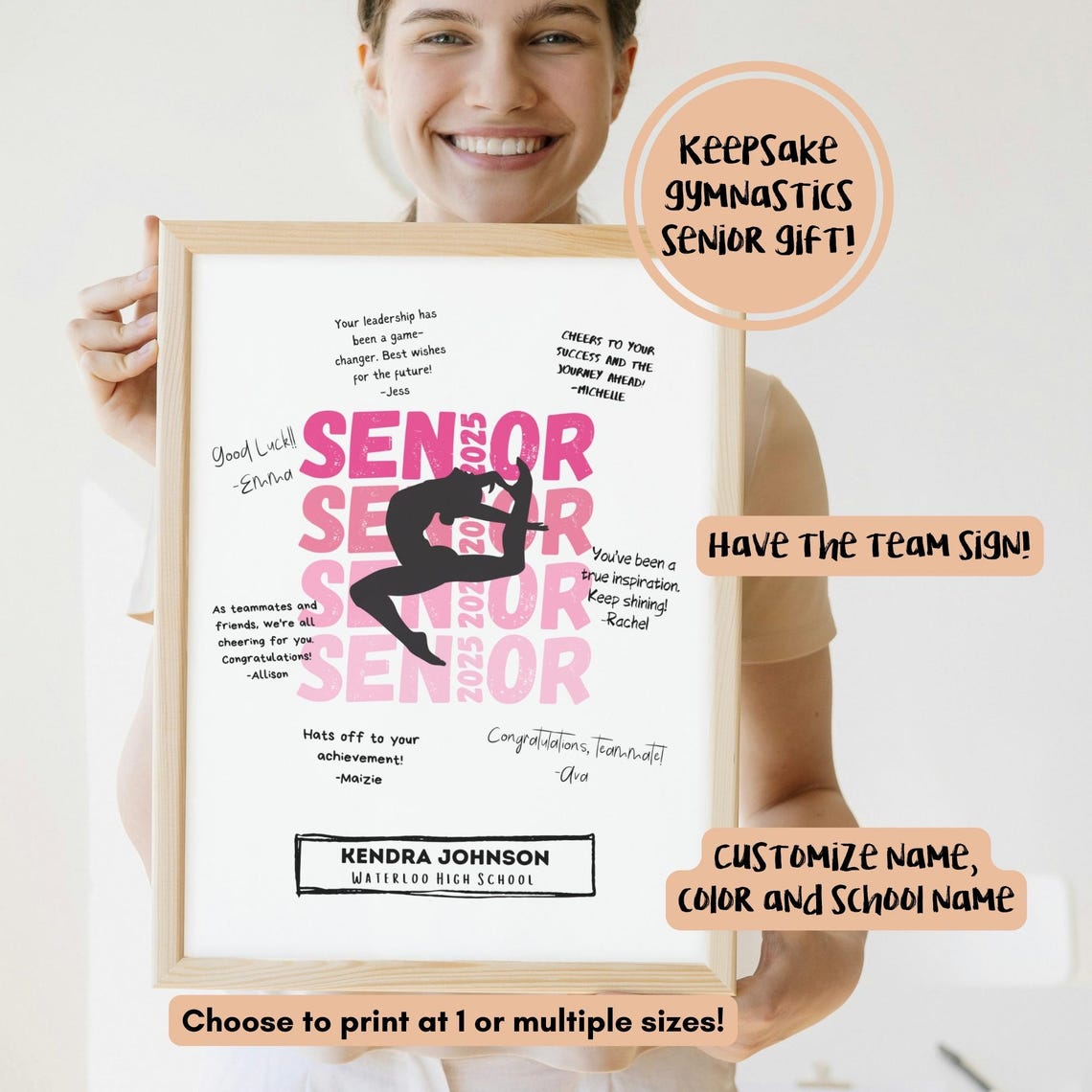 Custom Printable Senior Gift Gymnastics Poster for Signatures | End of ...