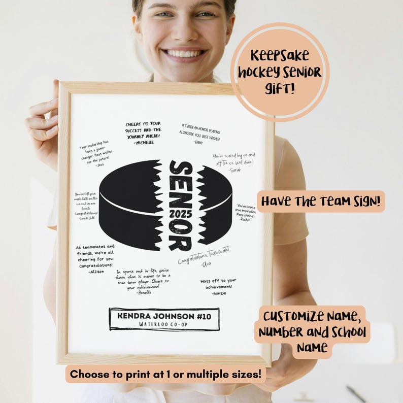 Custom Printable Senior Gift Hockey Poster for Signatures | End of ...
