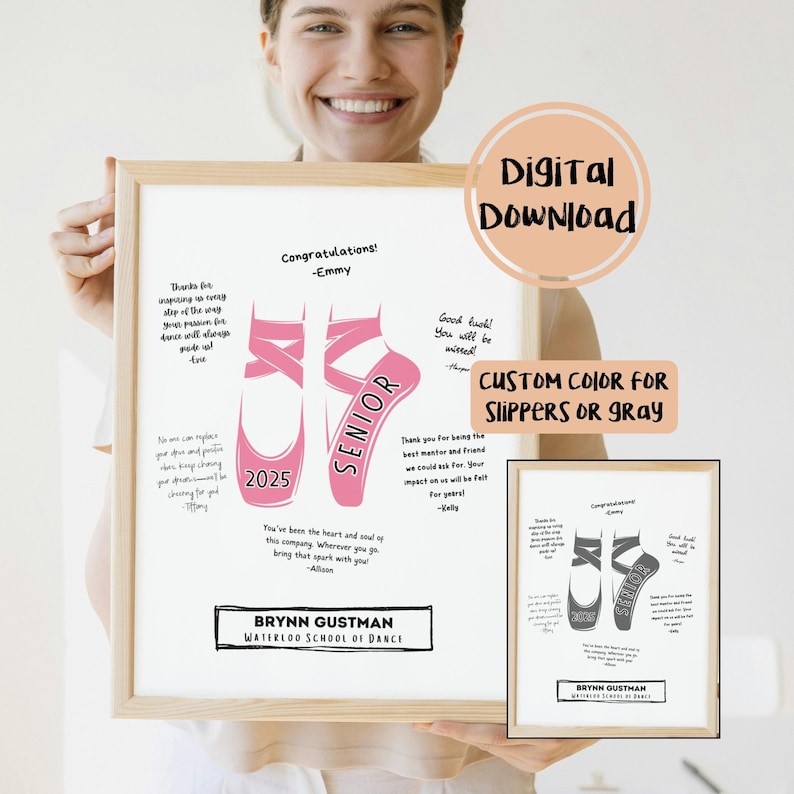Custom Printable Senior Gift Ballet Dance Poster for Signatures ...