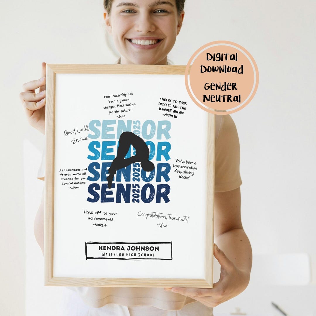Custom Printable Senior Gift Dive Swim Team Poster for Signatures | End ...
