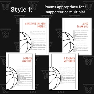 Printable Basketball Parents Night Thank You Poems, End of Season ...