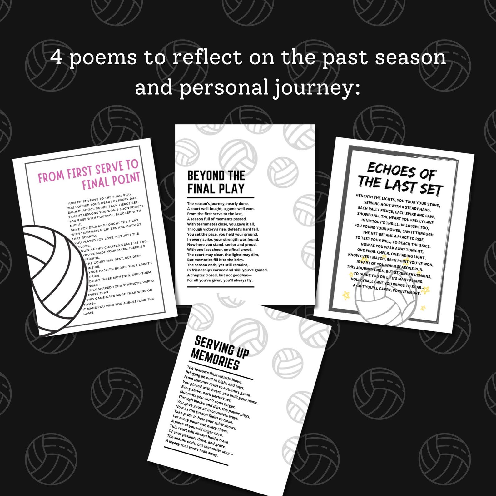 Printable Volleyball Player Senior Night Gift Poem, Senior Night Letter ...