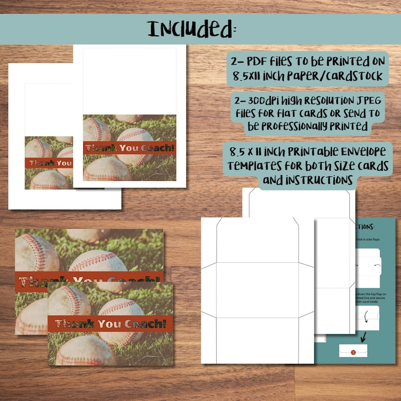Printable Baseball Coach Thank You Card, Digital Download, Coach ...