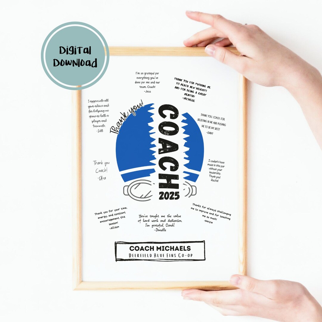 Custom Printable Coach Gift Swim Team Poster for Signatures | Team ...