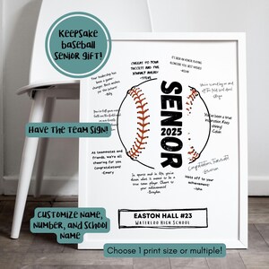 Custom Printable Senior Gift Baseball Poster for Signatures | End of ...