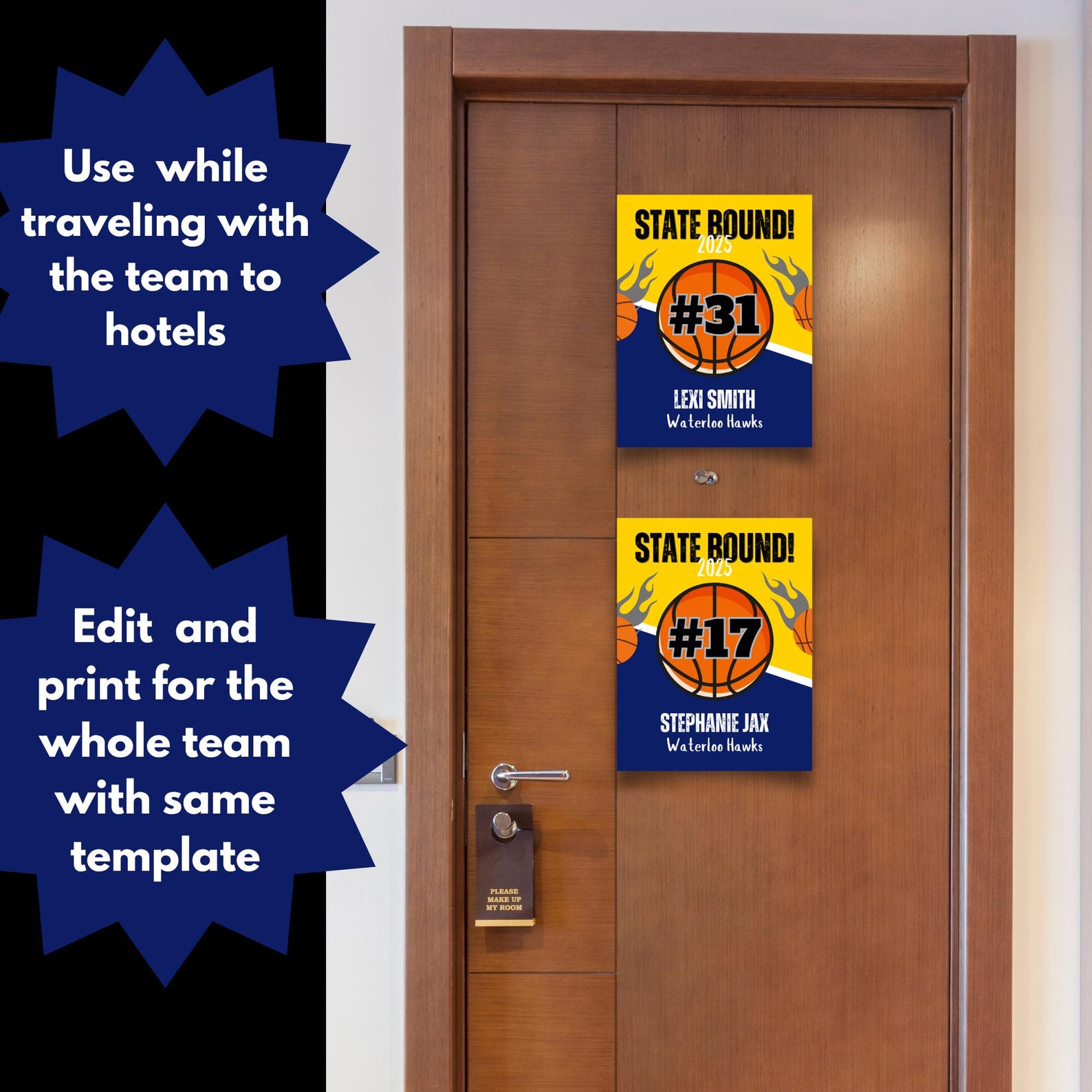 Printable Basketball State Bound Playoffs Editable Locker Sign Hotel ...
