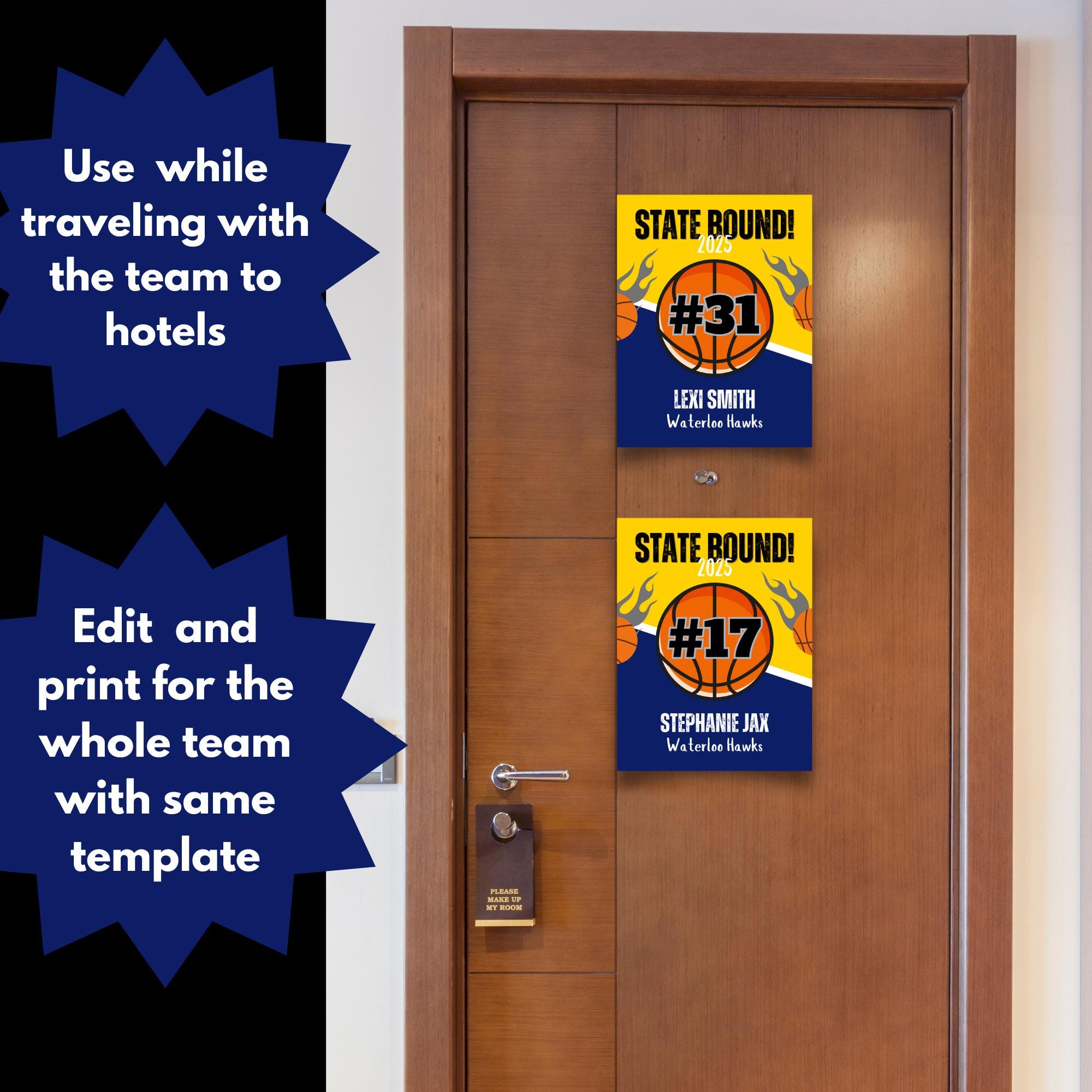 Printable Basketball State Bound Playoffs Editable Locker Sign Hotel ...