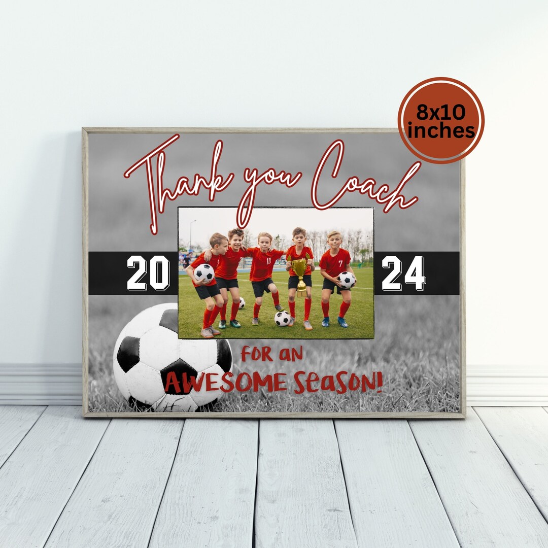 Personalized Custom Soccer Coach Thank You Gift Digital Printable ...
