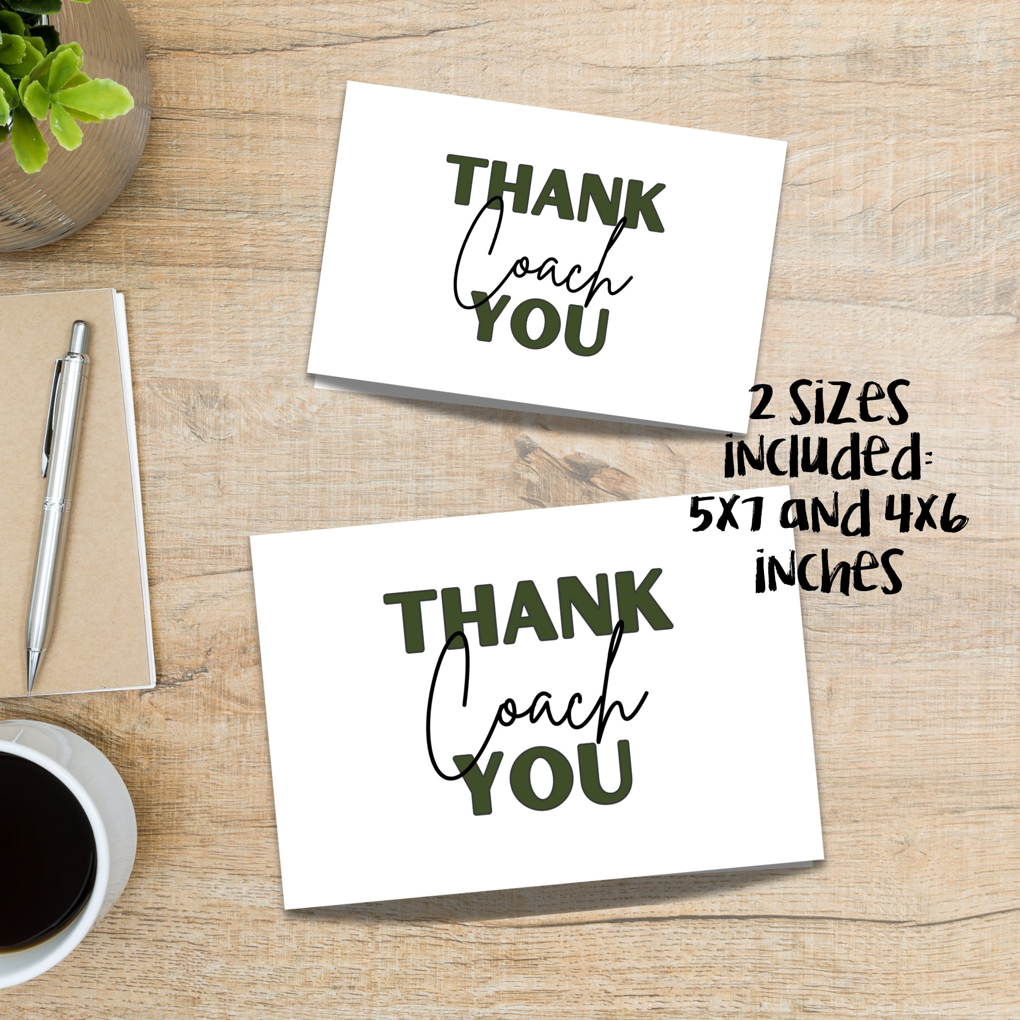 Printable Thank You Card for Coach, Appreciation Gift for Coach, End of ...