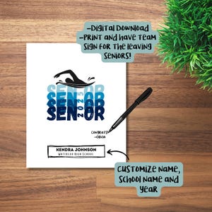 Swim Team Custom Printable Senior Gift Poster for Signatures | End of ...