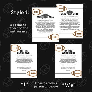 Printable Football Senior Night Gift Poems, Senior Night Letter From ...