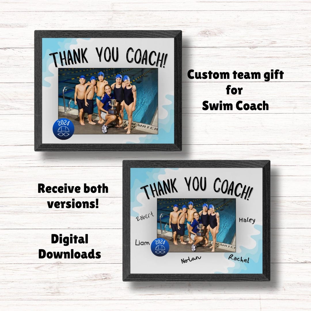 Custom Printable Swim Team Photo Gift - Personalized Signature Picture ...