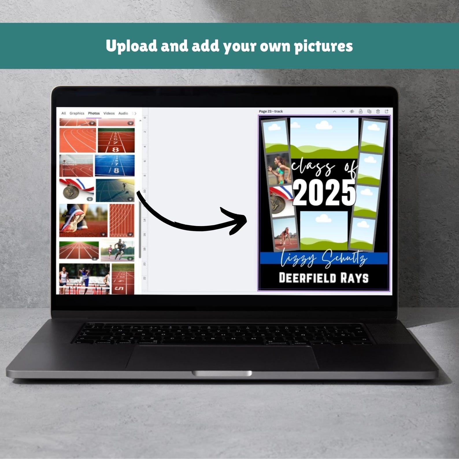 Track, Cross Country Photo Collage Poster Canva Template, Senior Night ...