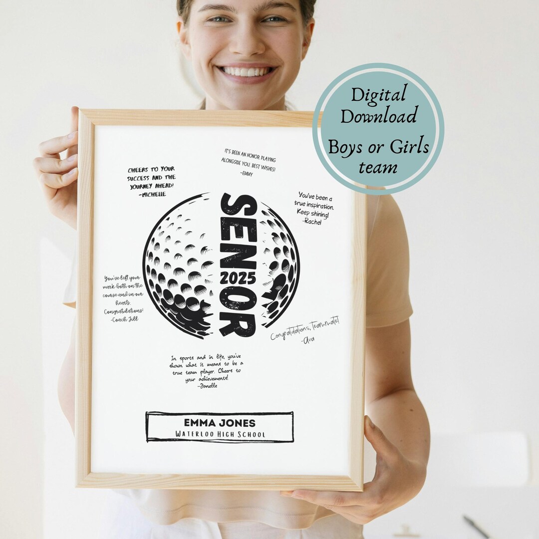 Custom Printable Senior Gift Golf Poster for Signatures End of Season ...