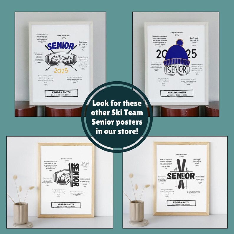 Custom Printable Senior Gift Ski Team Poster for Signatures | End of ...