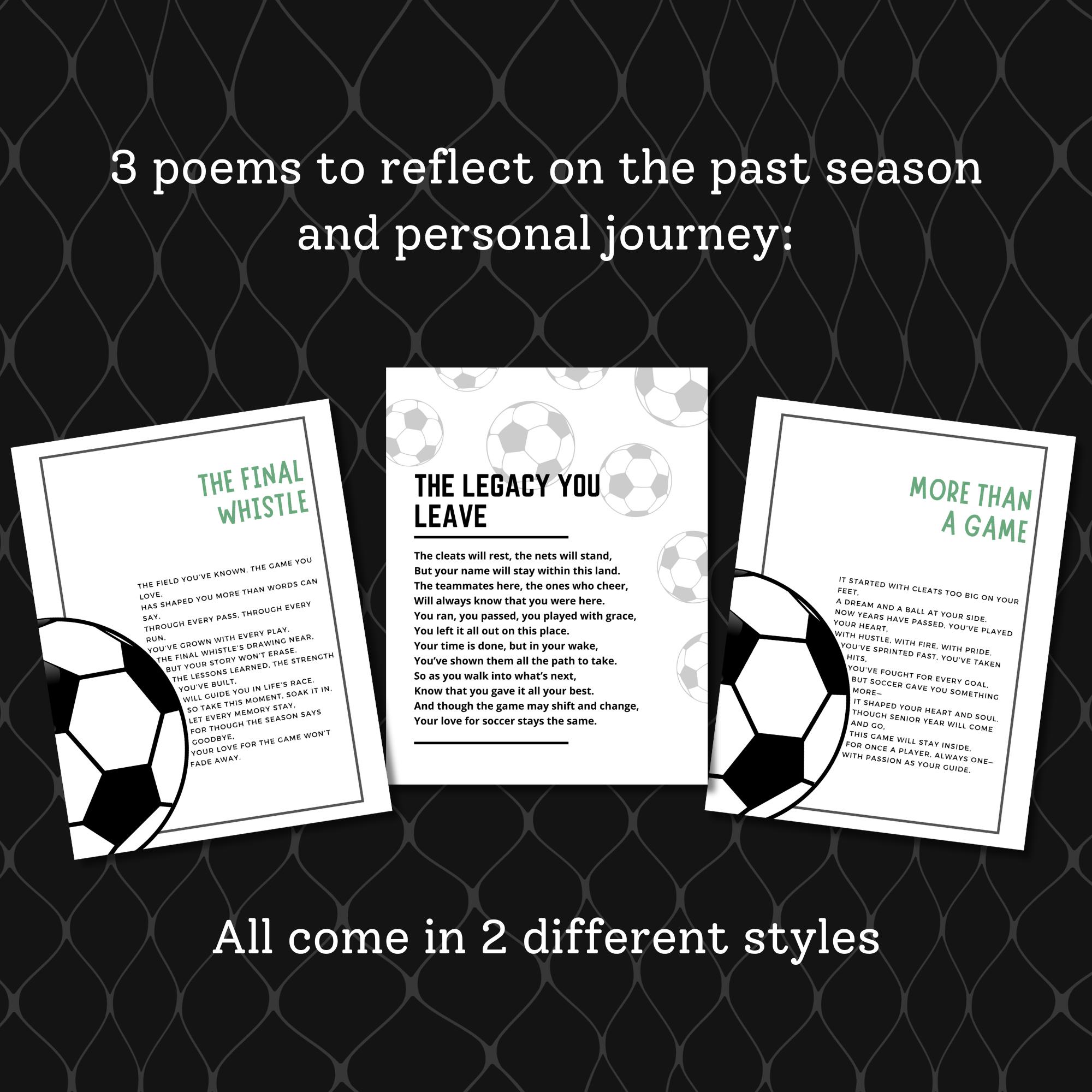 Printable Soccer Senior Night Gift Poems, Senior Night Letters From Mom ...