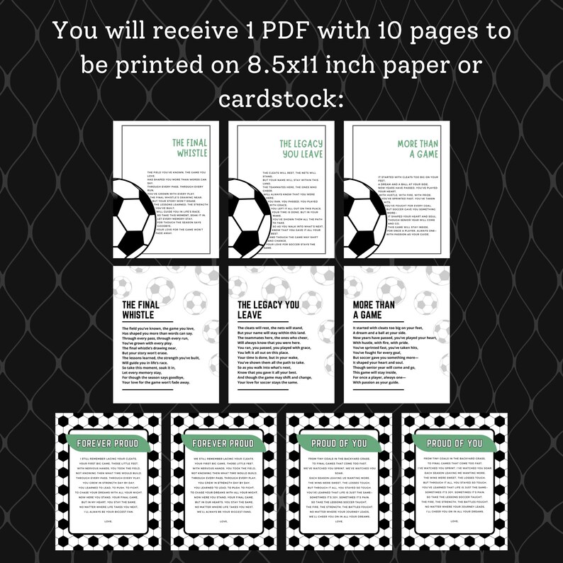 Printable Soccer Senior Night Gift Poems, Senior Night Letters From Mom ...