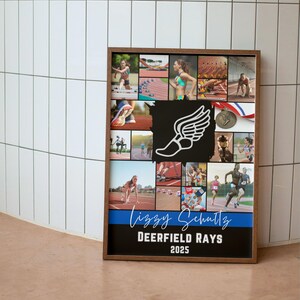 Track, Cross Country Photo Collage Poster Canva Template, Senior Night ...