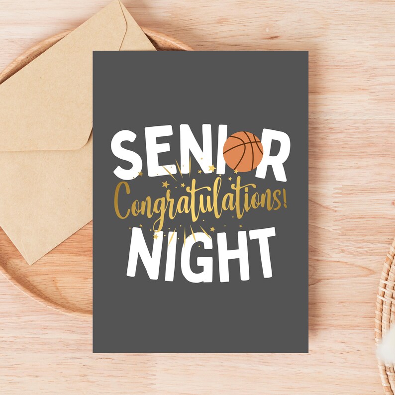 Printable Senior Night Basketball Card, Congratulations Sports Card ...